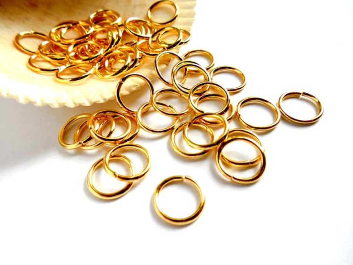 50 Gold Plated Jump Rings 10mm Open Loop 8-6 - Etsy