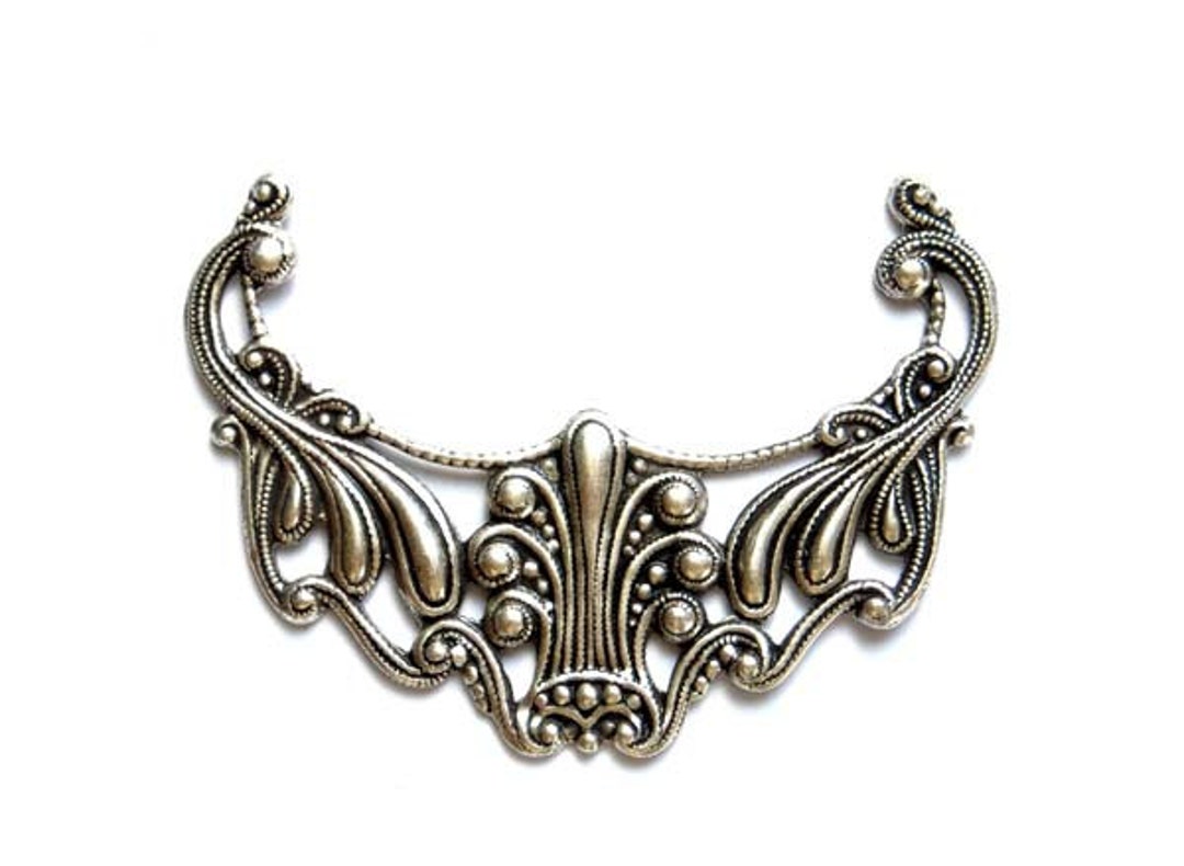 1 Antique Silver Victorian Filigree Connector - 1-29 - Etsy