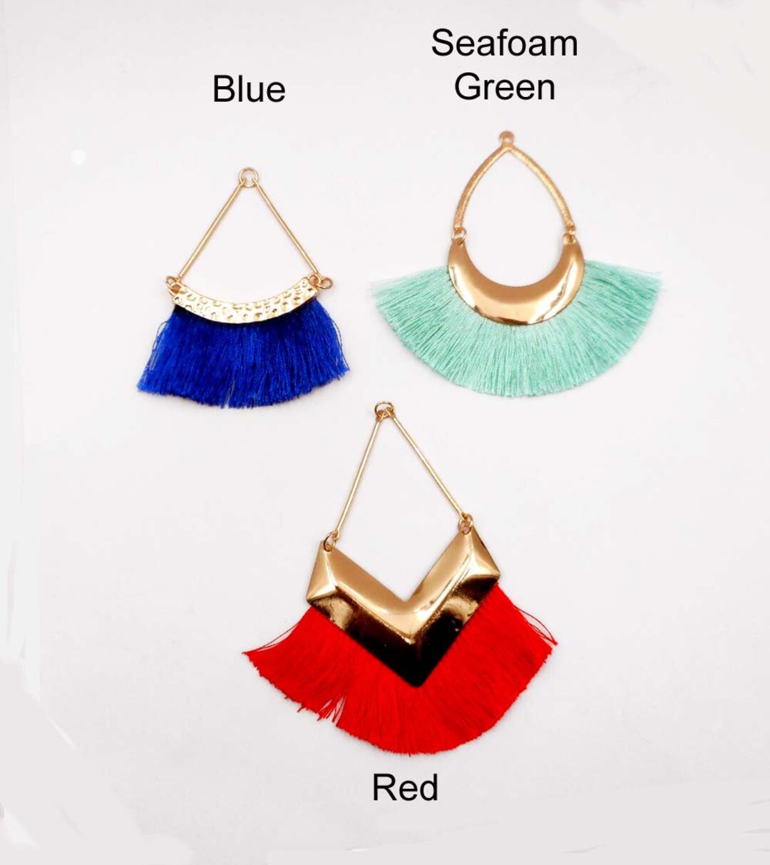 2 Polyester Tassel Charms With Gold Accents - 29-50 - Etsy