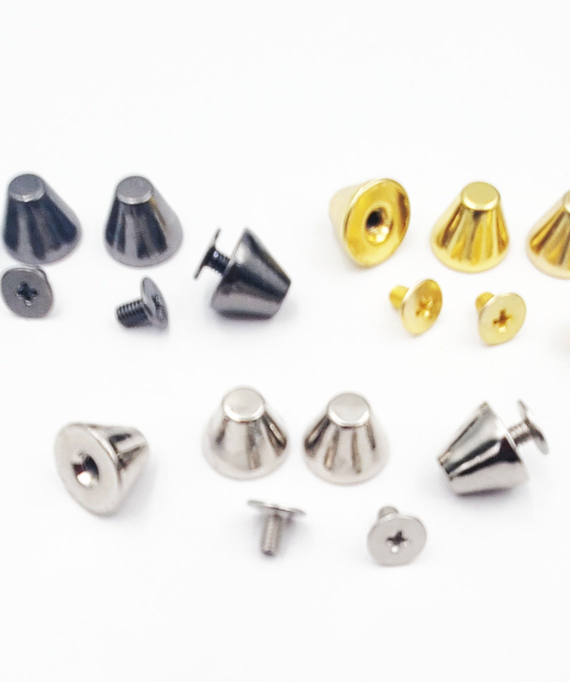 10 Sets Gunmetal Gold or Silver Flat Top Bullet Spikes - Etsy