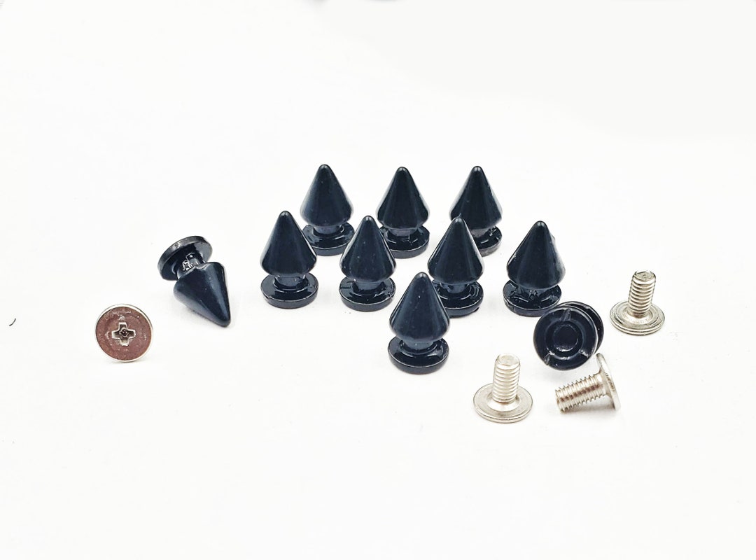 10 Sets Black Cone Bullet Spikes With Screw Backs - 20-R-2 - Etsy