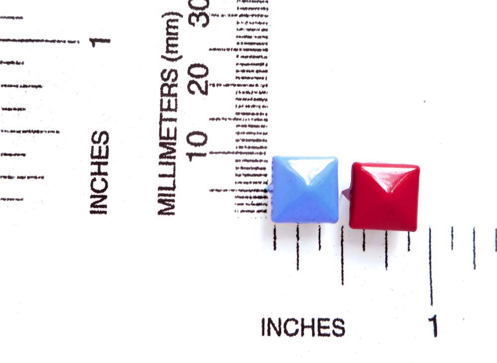 50 Red or Blue Pyramid Square Studs - 9mm - 39-20 - Etsy