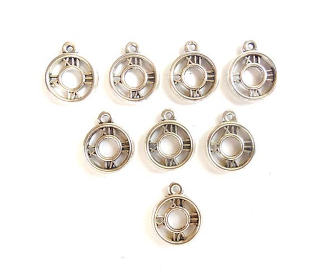 8 Antique Silver Roman Numerals Clock Charms - 22-1-3 - Etsy