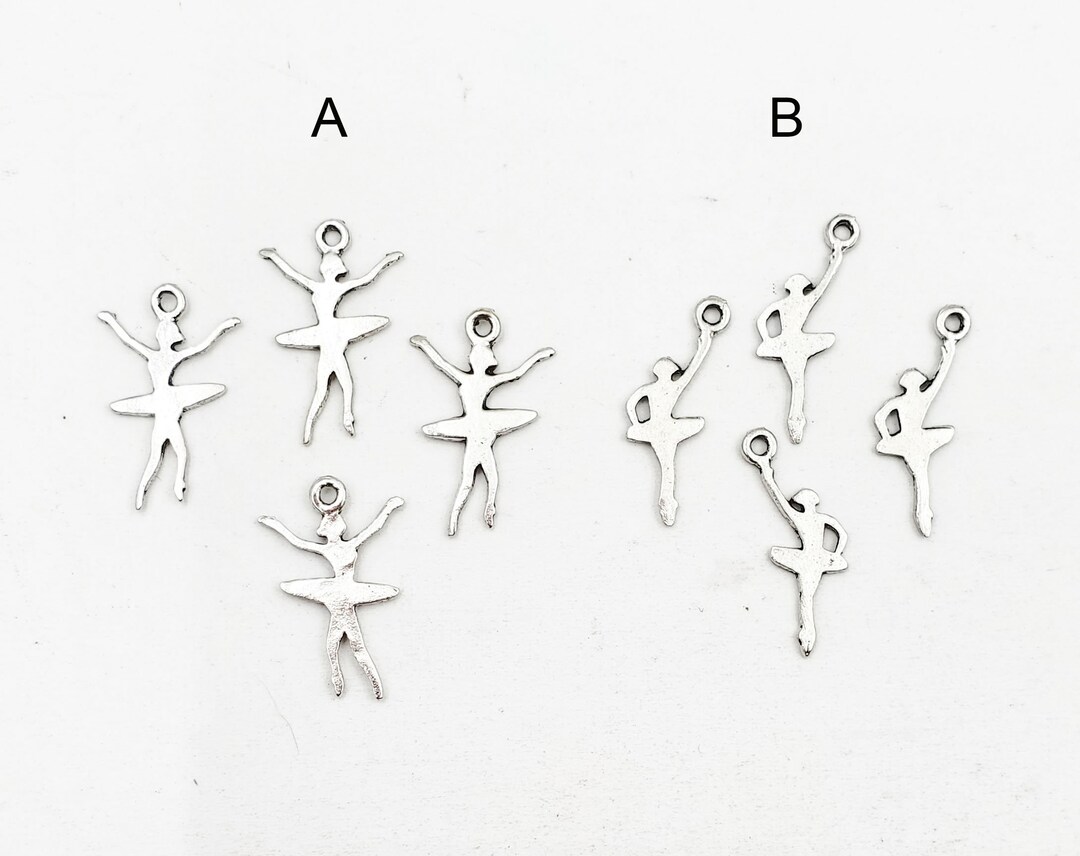 4 Antique Silver Ballerina Dancer Charms - 22-7-3 - Etsy