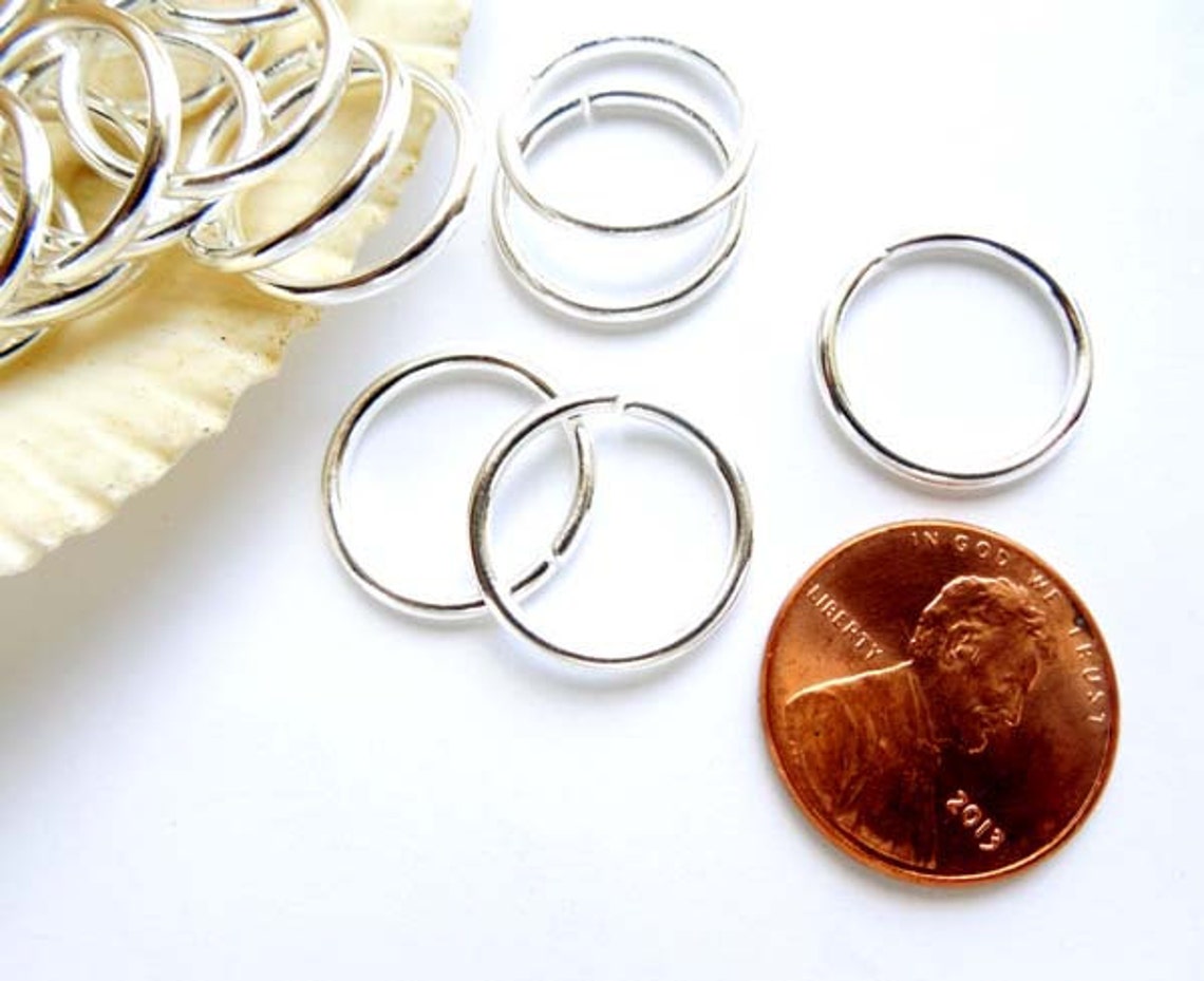 50 Silver Plated Open Loop Jump Rings -16mm - 28-8 - Etsy