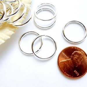 50 Silver Plated Open Loop Jump Rings -16mm - 28-8 - Etsy