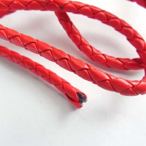 5M Red Braided Leatheroid Cord 5mm - 20-33-14 - Etsy