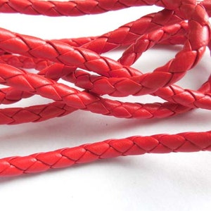 5M Red Braided Leatheroid Cord 5mm - 20-33-14 - Etsy