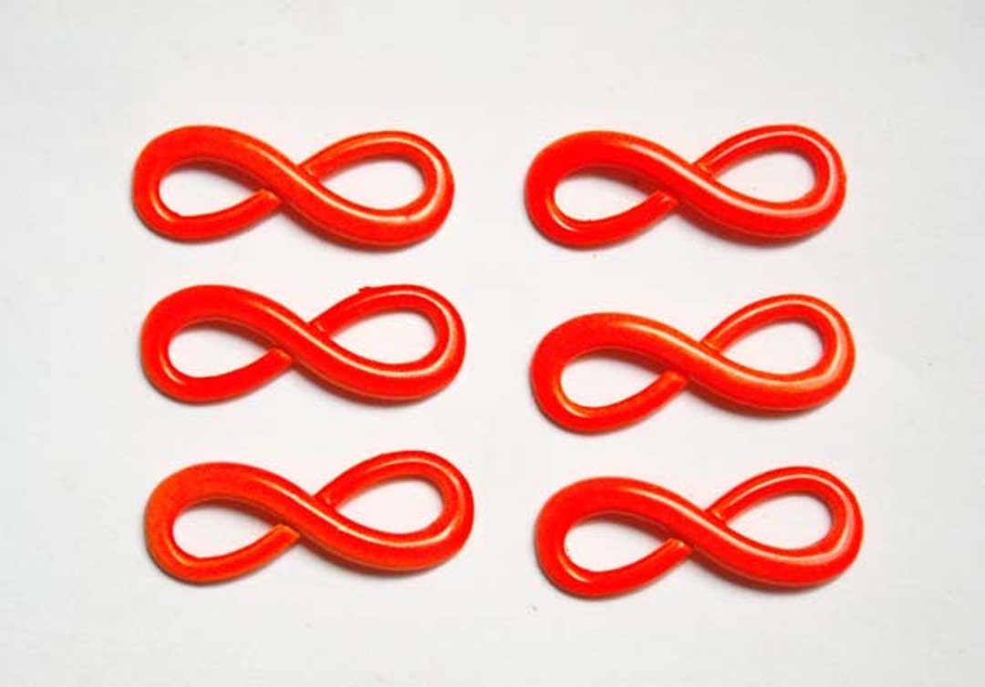 6 Neon Orange Infinity Symbol Connectors - 3-34 - Etsy