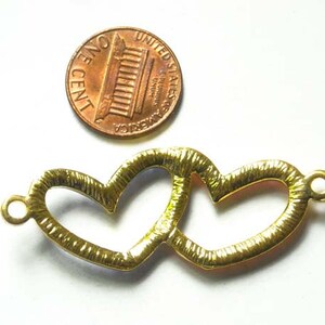 1 Gold Plated Sideways Open Heart Connector Charms - 3-18 - Etsy