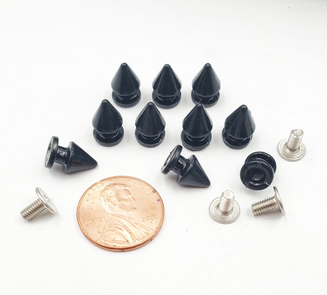 10 Sets Black Cone Bullet Spikes With Screw Backs - 20-R-2 - Etsy