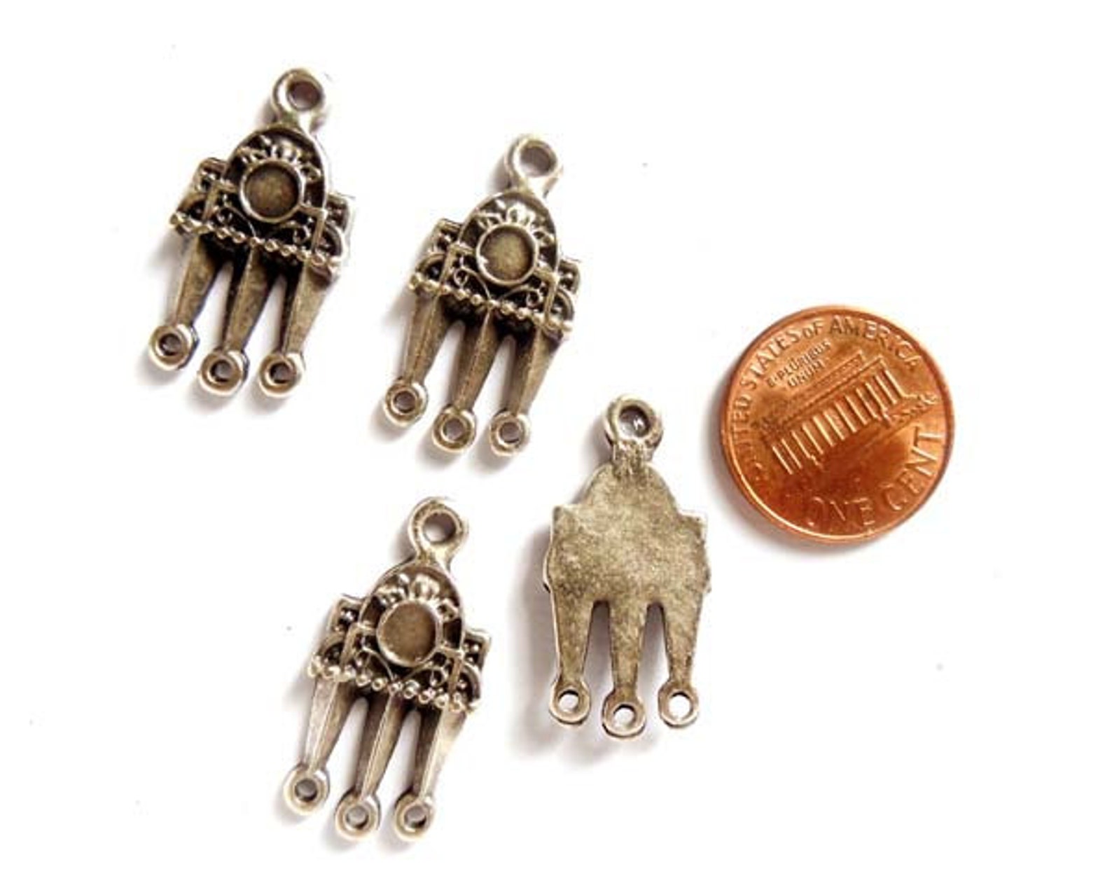 4 Antique Silver Moroccan Style Connector/charms - 1-20 - Etsy