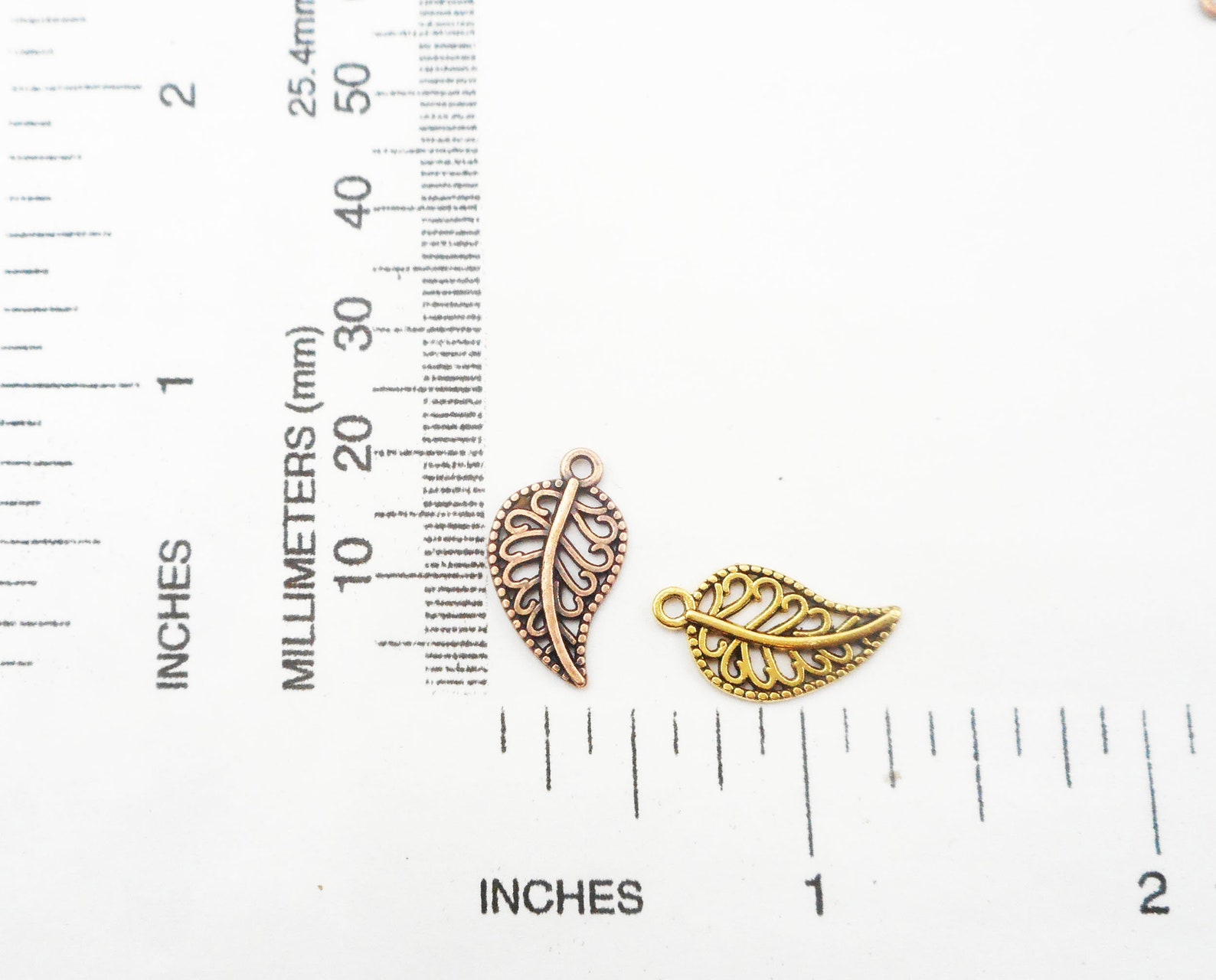 20 Assorted Filigree Leaf Charms - Four of Each Color - 21-54-5 - Etsy