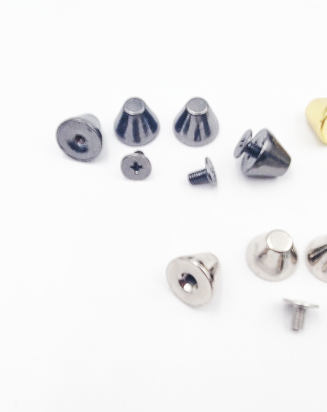 10 Sets Gunmetal Gold or Silver Flat Top Bullet Spikes - Etsy