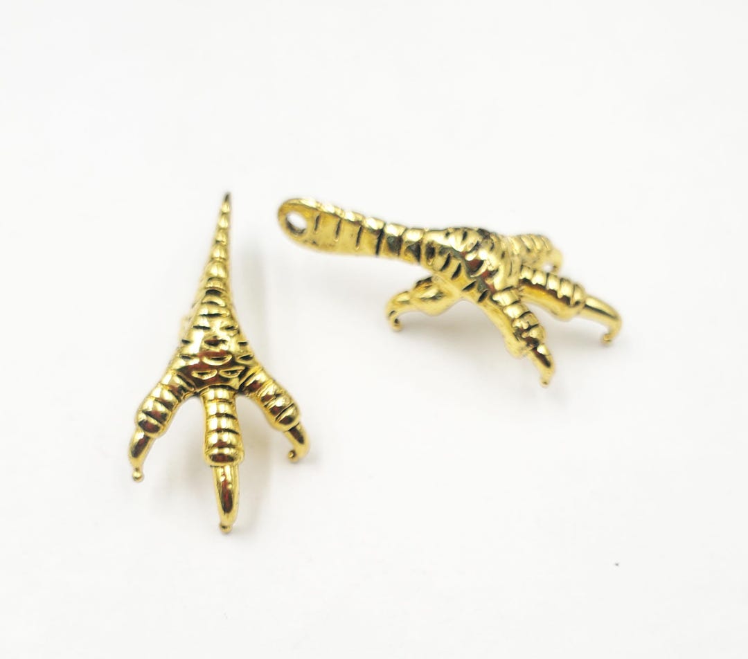 2 Antique Gold Talon Claw Pendant/charms - 21-44-16 - Etsy