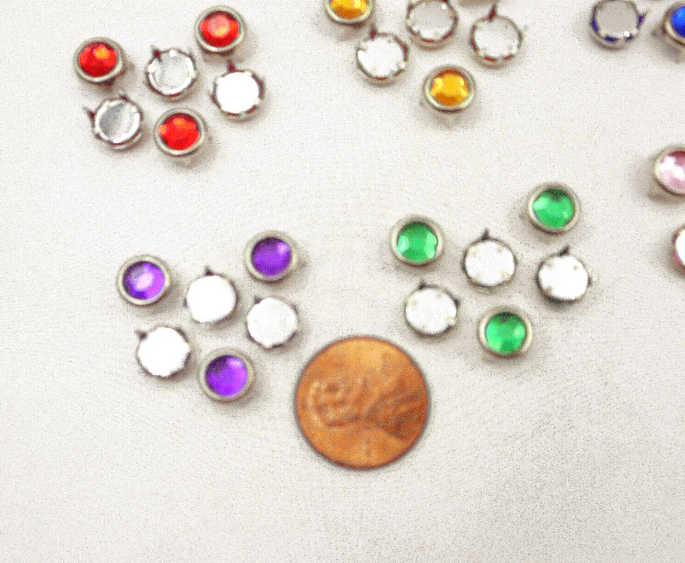 30 Rhinestone Studs 8mm 22-34-6 | Etsy
