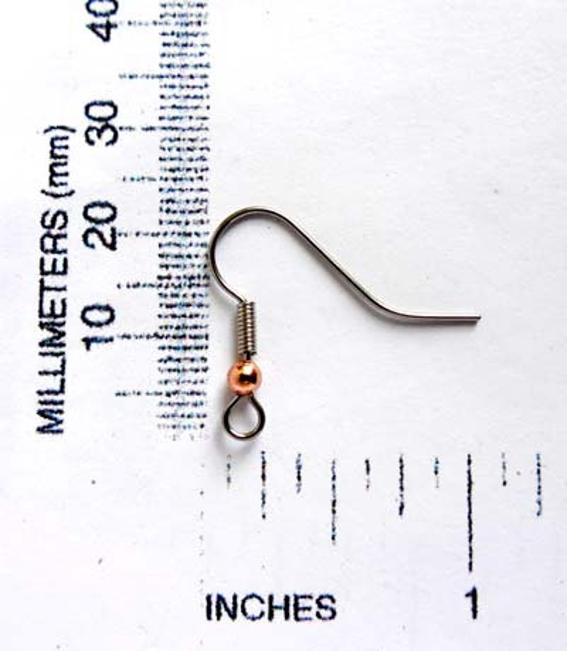 Surgical Steel Ear Wires With Copper Bead - 5 Pairs - 13-13-B - Etsy