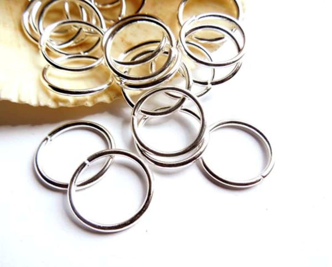 50 Silver Plated Open Loop Jump Rings -16mm - 28-8 - Etsy