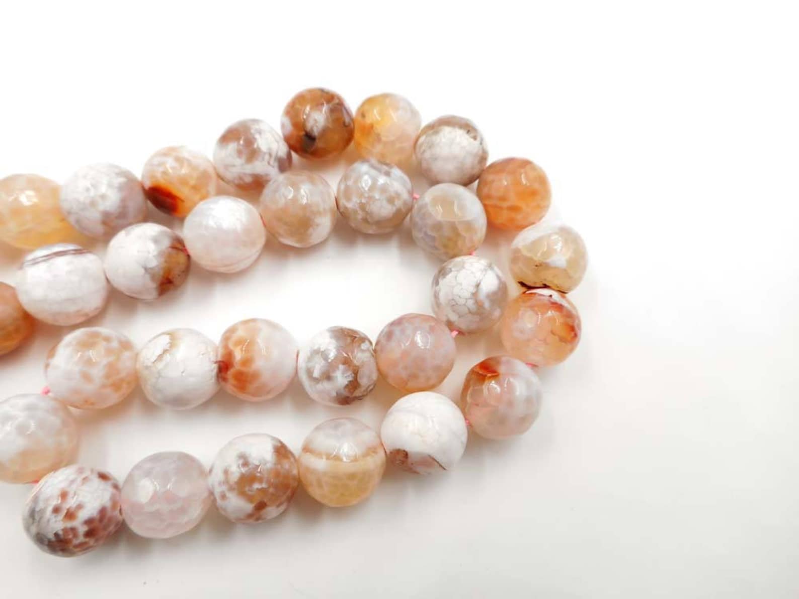 Fire Agate Faceted Gemstone Beads 1 Strand 31-8 - Etsy