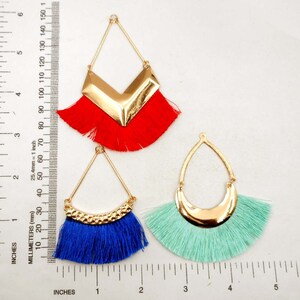 2 Polyester Tassel Charms With Gold Accents - 29-50 - Etsy