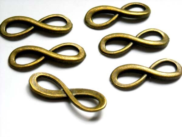 10 Antique Bronze Infinity Symbol Connectors 3-32 - Etsy