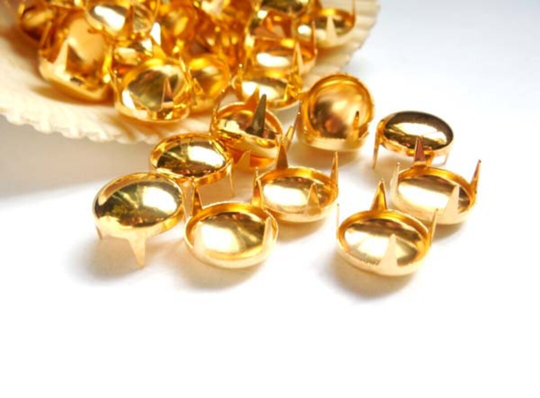 50 Gold Round Dome Studs - 10mm or 12mm - 20-B-10 - Etsy
