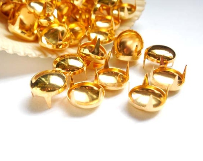 50 Gold Round Dome Studs 10mm or 12mm 20-B-10 - Etsy