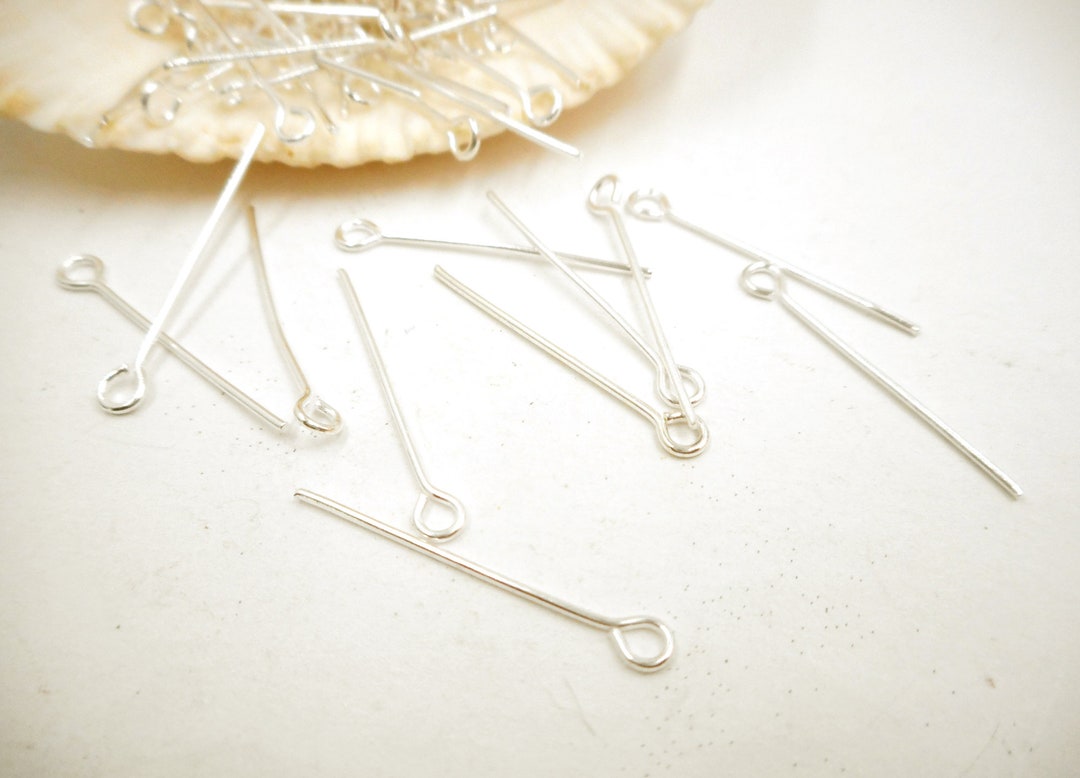 50 Silver Plated Eye Pins -15-2-A - Etsy