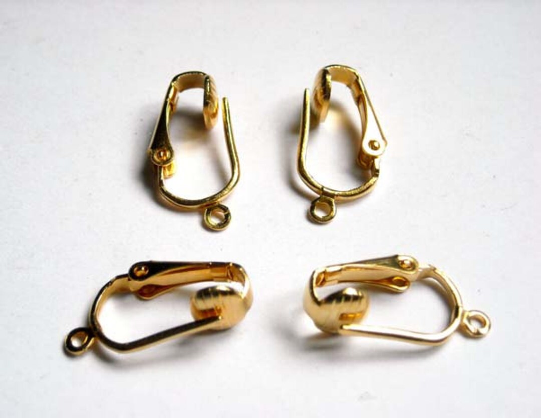 2 Pairs Gold Plated Earring Clips - 13-4 - Etsy