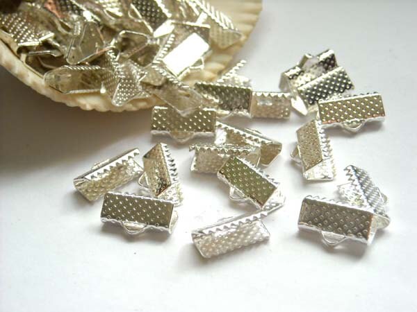 20/50 Silver Crimp Ribbon End Caps 13mm 5-2 - Etsy