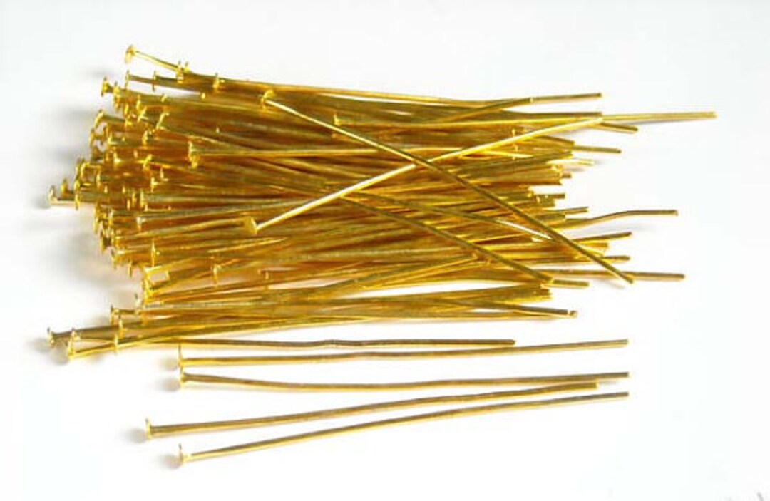 50 Gold Plated Head Pins - 15-12 - Etsy