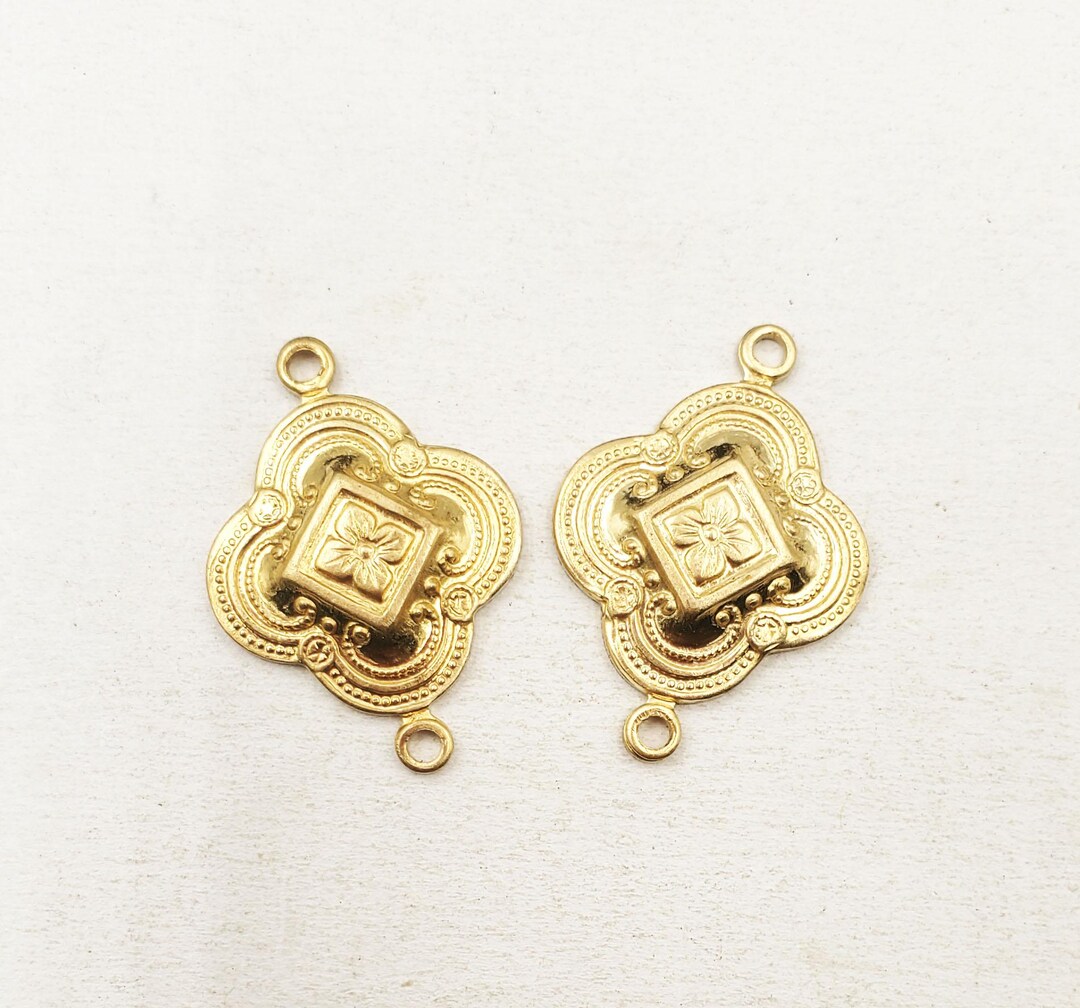 2 Moroccan Style Raw Brass Connectors - 1-12-A - Etsy