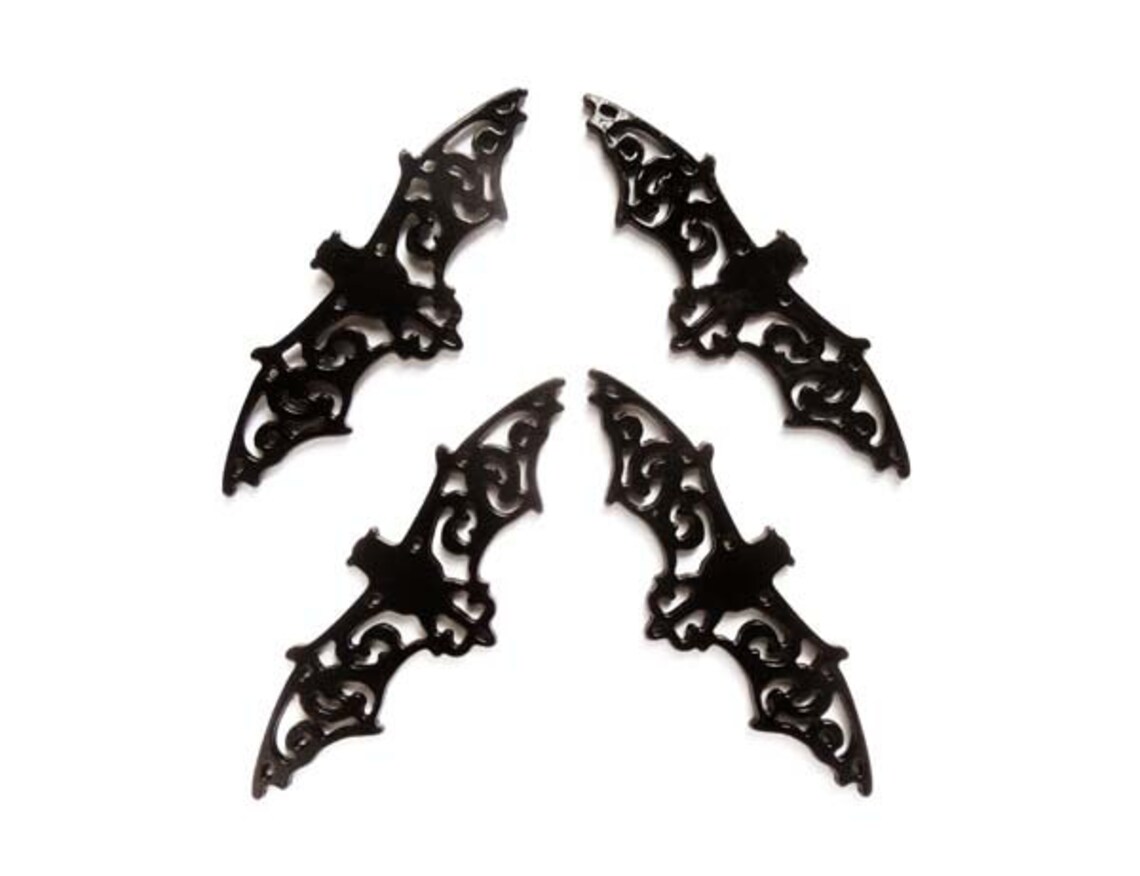 4 Black Bat Connector/charms 30-33-15 | Etsy