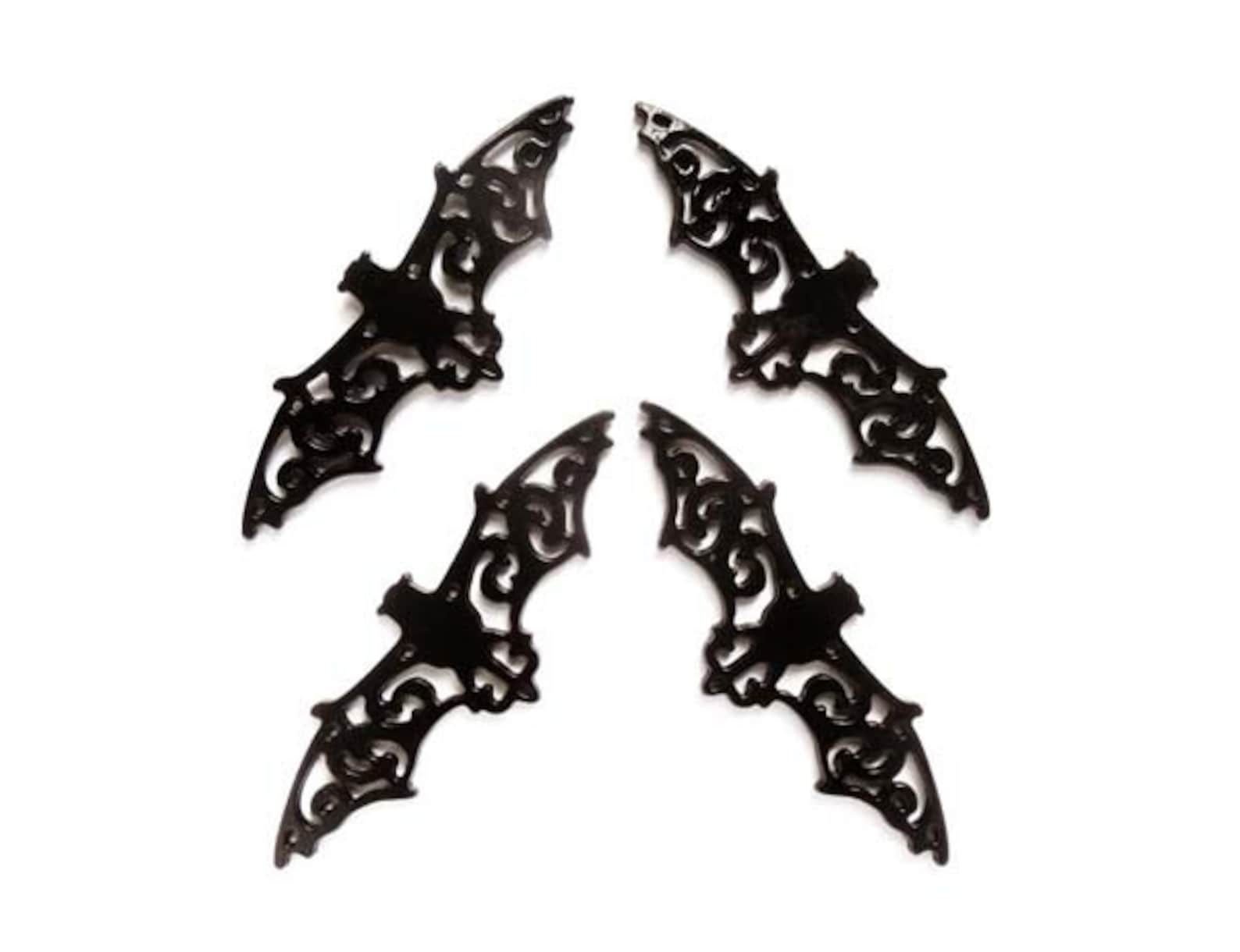 4 Black Bat Connector/charms 30-33-15 | Etsy