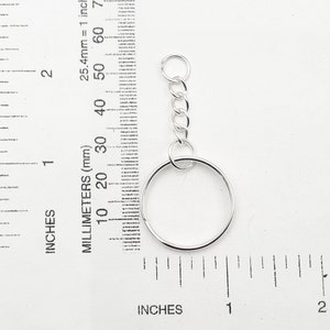 10 Silver Double Looped Key Rings With Chain, 25mm - 20-S-8A - Etsy