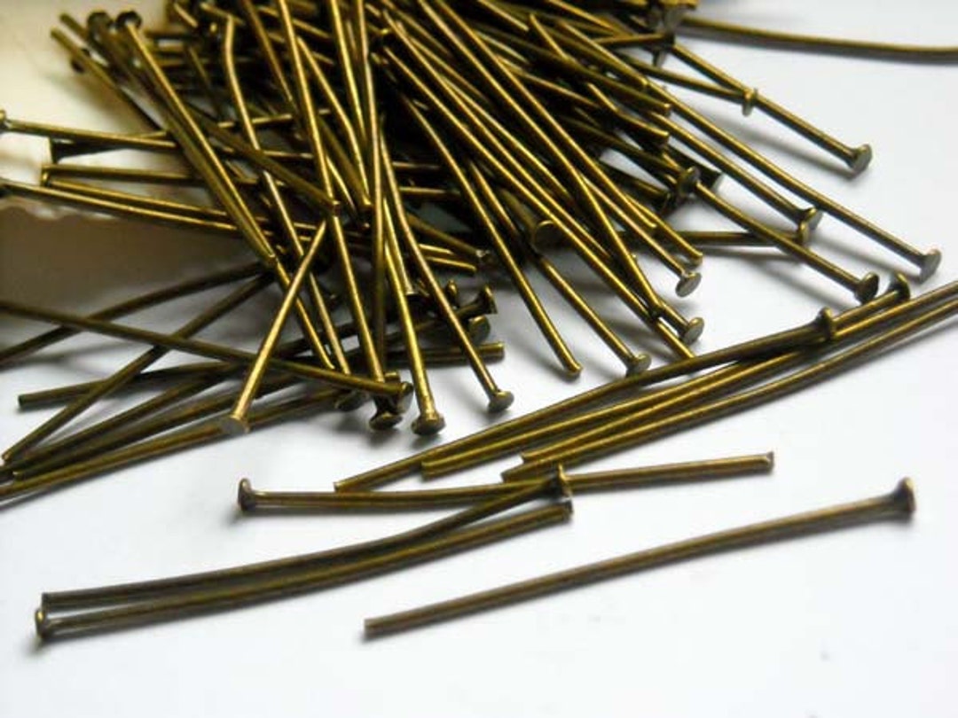 50 or 100 Antique Bronze Head Pins - 29-82 - Etsy