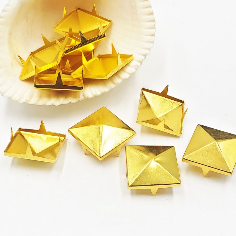 Gold Pyramid Studs - Etsy