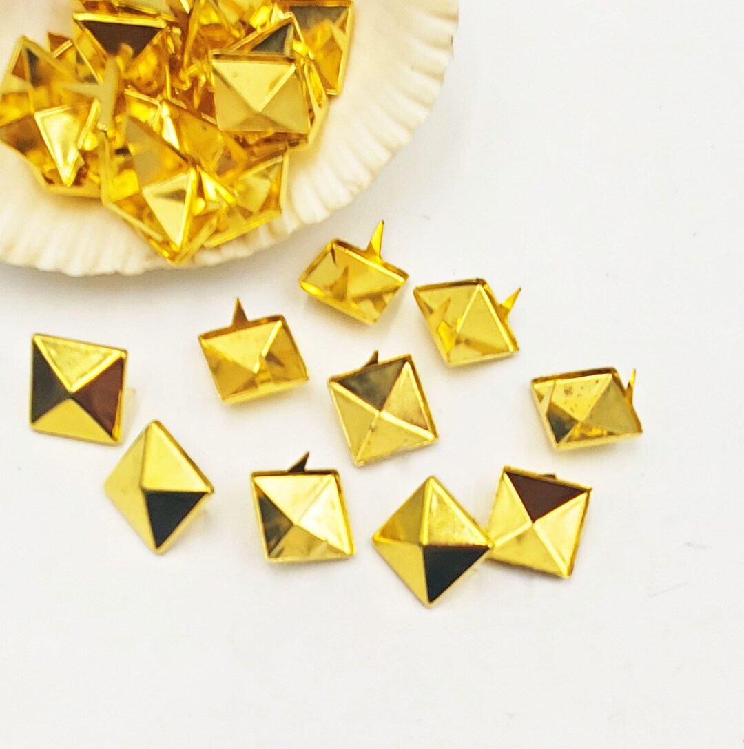 50 Gold Pyramid Square Studs - 12mm - 31-23-D - Etsy