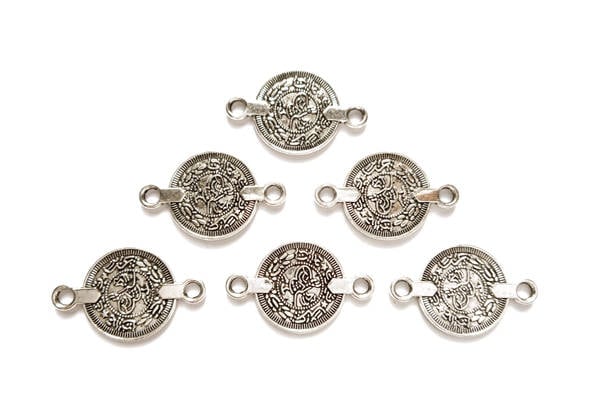 6 Silver Tughra Coin Connectors - 2-C-15A - Etsy