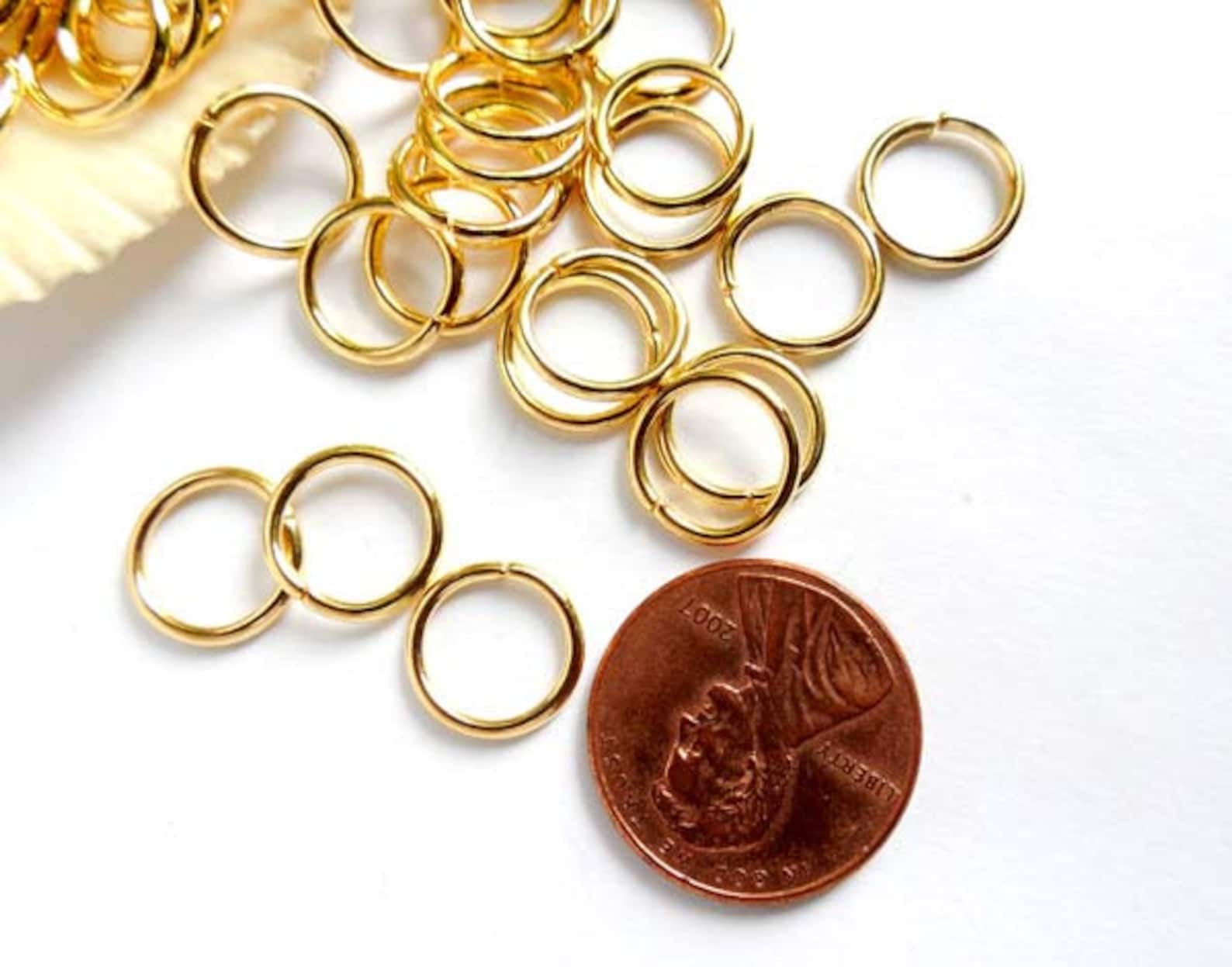 50 Gold Plated Jump Rings 10mm Open Loop 8-6 - Etsy