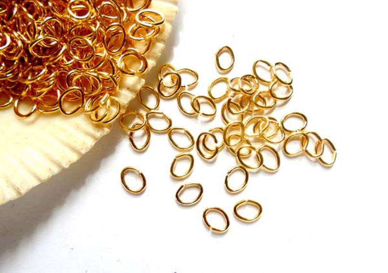 100 Gold Plated Oval Jump Rings 5mm Open Loop 8-12 - Etsy