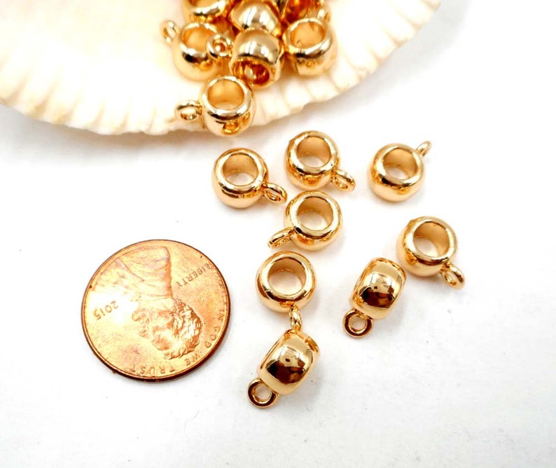 10 Light Gold Plated Slider Bails With Loop 16-BB-10 - Etsy