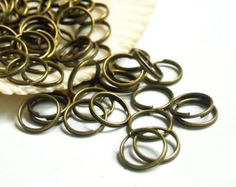 50 Antique Copper Double Loop Split Jump Rings 10mm 10-AC10-DL - Etsy