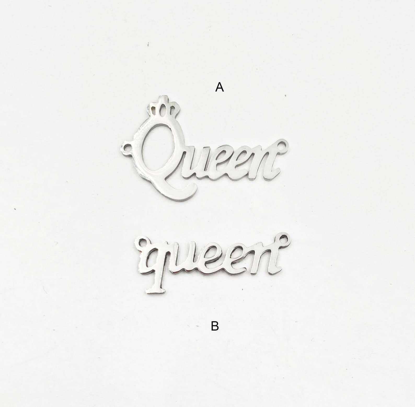 2 Stainless Steel Queen Word Connector/charms - 20-1 - Etsy
