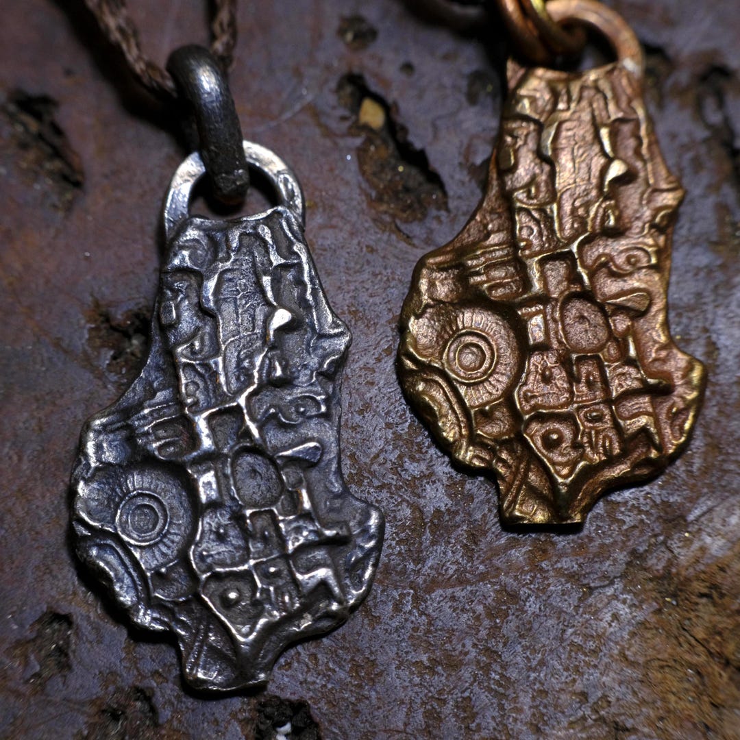Unique Aztec Inspired Pendant Necklace Available in Brass or Sterling ...