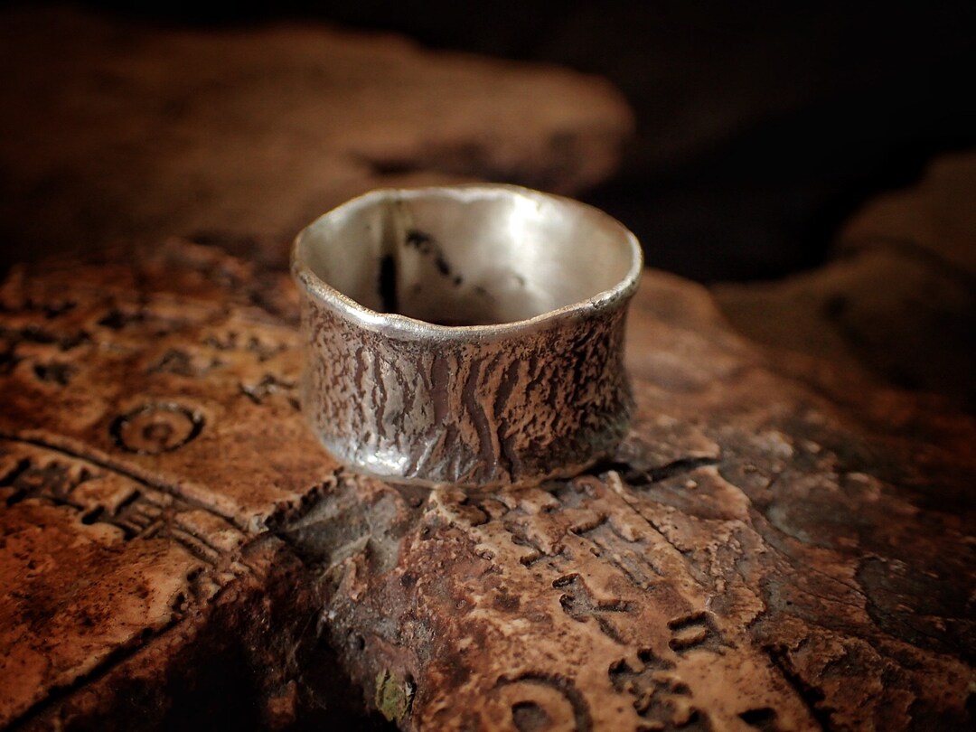 Reticulated Texture on Chunky Rustic Silver Ring / Band US Size 9 - Etsy