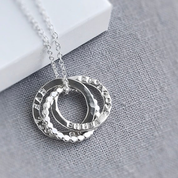 Personalised interlocking circle necklace store