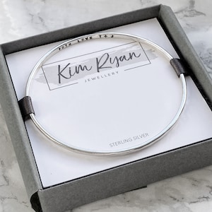 Personalised Silver Bangle | Hand Stamped | Sterling Silver Bangle ...