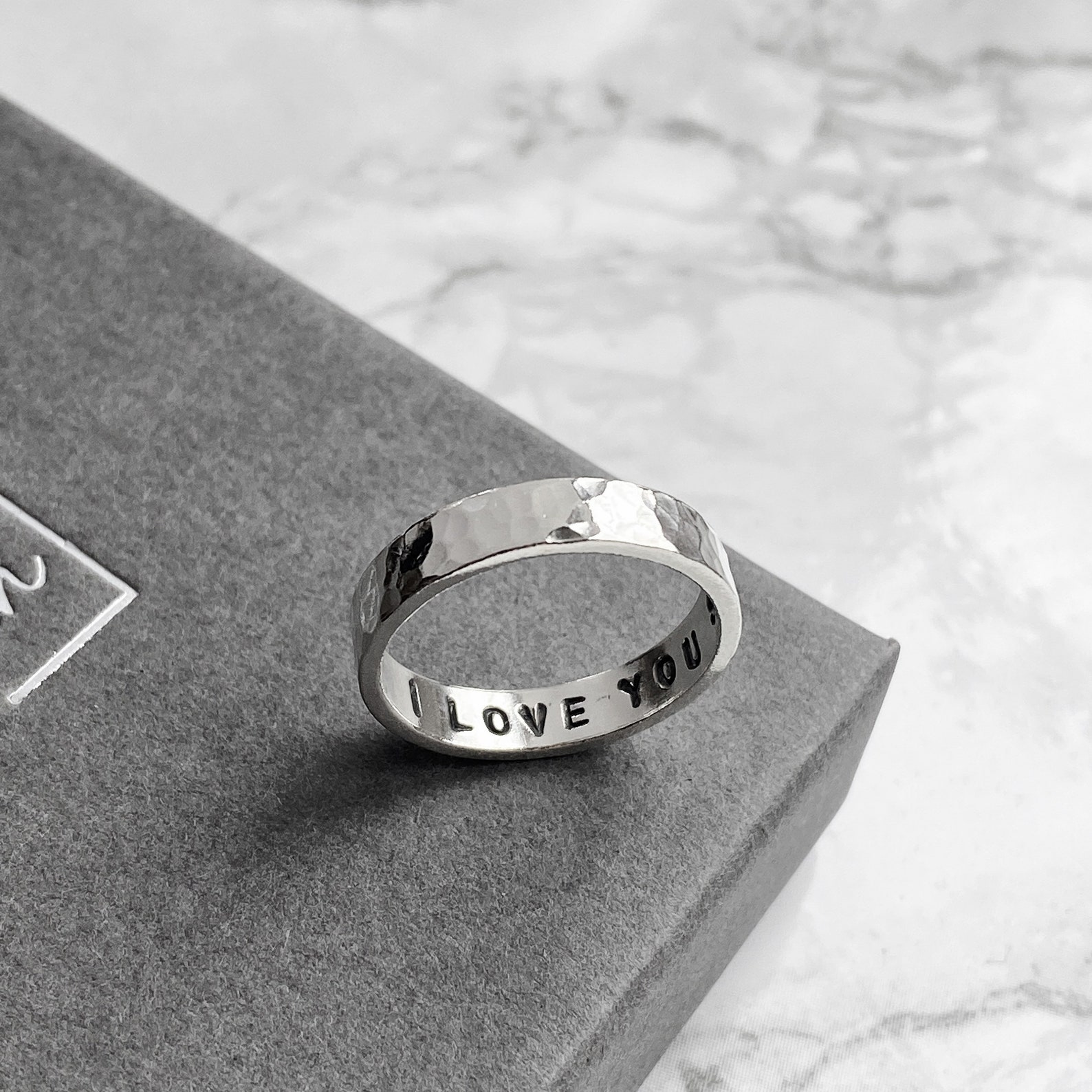 Sterling Silver Secret Message Ring Hand Stamped - Etsy UK