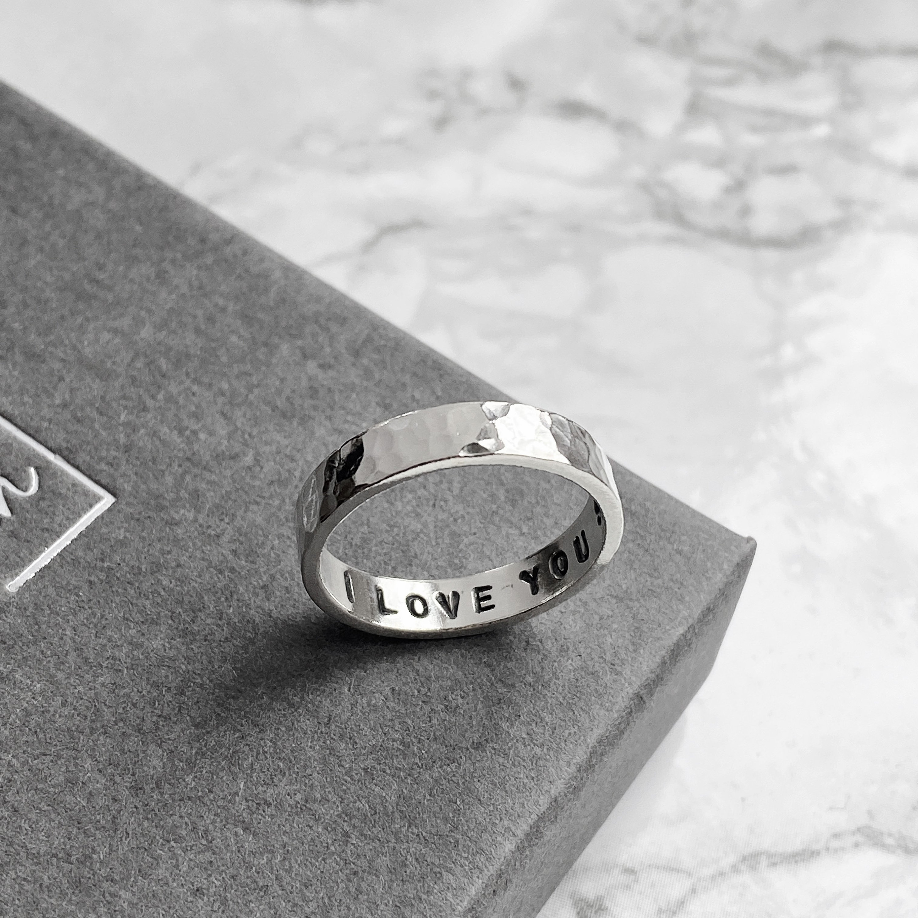 Sterling Silver Secret Message Ring Hand Stamped - Etsy UK